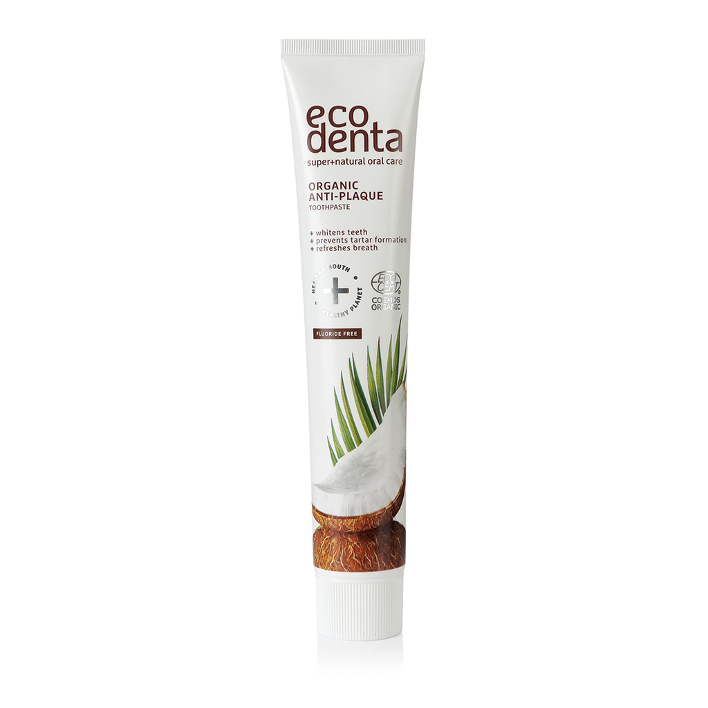 Pasta de dinti organica antiplaca cu ulei de cocos, Ecodenta, 75 ml – Tuju